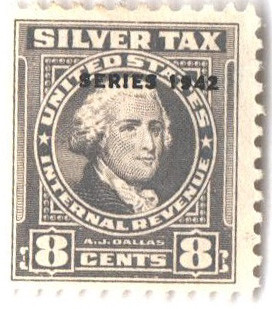 RG88 - 1942 8c Silver Tax, Gray, Overprint 1942 - Mystic Stamp Company