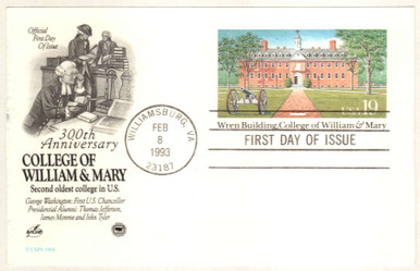 UX167 - 1993 19c Wren Building, William & Mary College, Postal Card ...