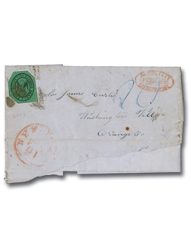 20L3 - 1845 2c Boyd's City Express, Black on Bluish Green Paper ...