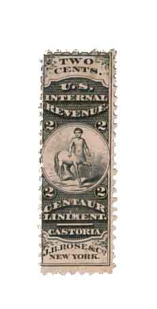 RS204c - 1877-78 2c J. B. Rose & Co. Centaur Liniment Castoria, Black ...