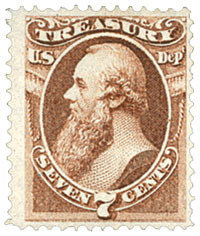 O76 - 1873 7c Treasury Department Official, Brown, Hard Paper - Mystic ...