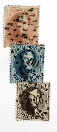 14c//16f - 1863 Belgium - Mystic Stamp Company