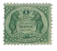 RO5a - 1862-71 1c Thos. Allen Match Factory, Green, Old Paper - Mystic ...