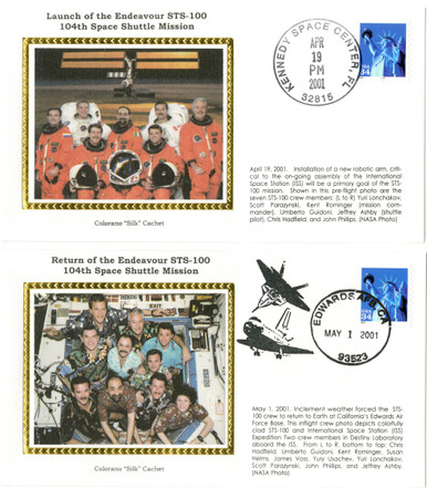 STS100A - STS-100 Launch and Return Covers - Mystic Stamp Company
