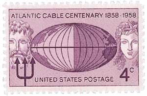 1112 - 1958 4c Atlantic Cable Centenary - Mystic Stamp Company