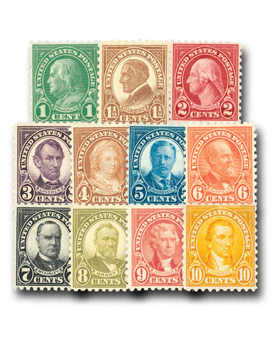 581-91 - 1923-26 Regular Issues, Perf. 10, Complete Set of 11 Stamps ...