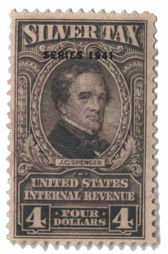 RG73 - 1941 $4 Silver Tax, Gray, Overprint 1941 - Mystic Stamp Company