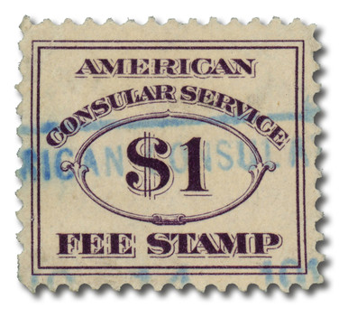 RK3 - 1906 $1 American Consular Service Fee Stamp, Dark Violet, Perf ...