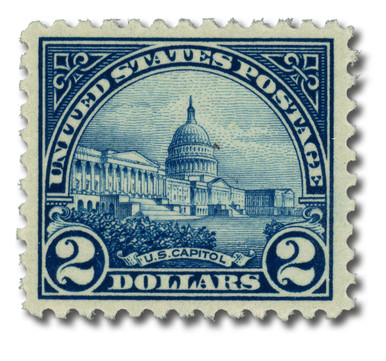 572 - 1923 $2 United States Capitol, Deep Blue, Perf. 11 - Mystic Stamp ...