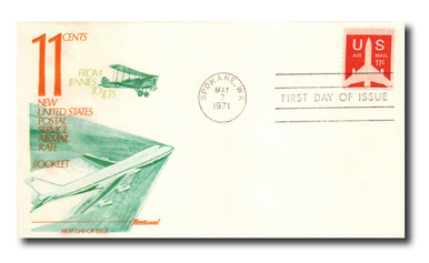 C78as - 1971-73 11c Jet Airliner, Booklet Single, First Day Cover ...