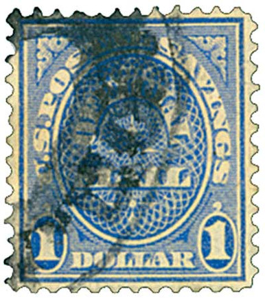 O123 - 1911 $1 Ultramarine, Official Postal Savings Mail, Double Line ...