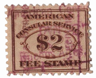 RK17 - 1906 $2 American Consular Service Fee Stamp, Brown, Perf. 11 ...