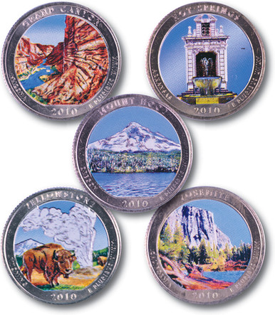 CN201025C - 2010 Colorized U.S. America the beautiful Quarters, Set of ...