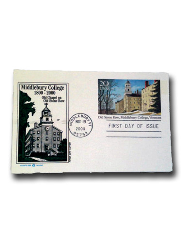 UX316 - 2000 20c Old Stone Row, Middlebury College, First Day Issue ...