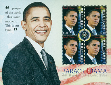 M10334 - 2009 President Barack Obama, 4 Stamps, Mint, Mustique - Mystic ...
