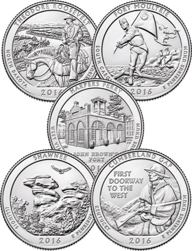 M11820 - 2016 US National Park Quarter Collection, Denver Mint set of 5 ...