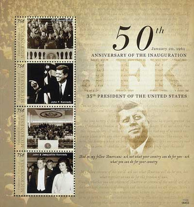 M10774 - 2011 Micronesia JFK 50th Anniv 4v Mint - Mystic Stamp Company