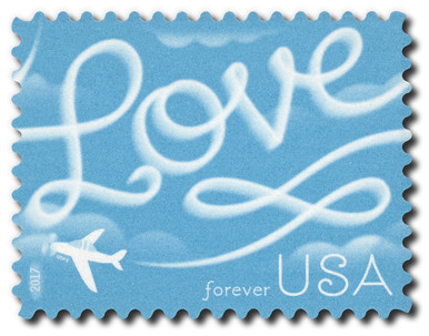 5155 - 2017 First-Class Forever Stamp - Love Series: Airplane ...