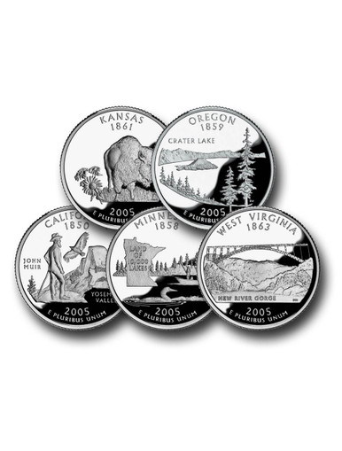 CN200525D - 2005 U.S. Statehood Quarters, D Mint set of 5 - Mystic ...