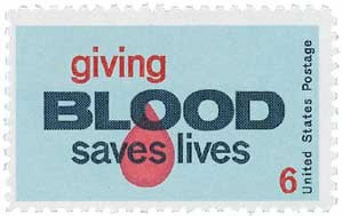 1425a - 1971 6c Giving Blood Saves Lives, Tagging Omitted - Mystic ...
