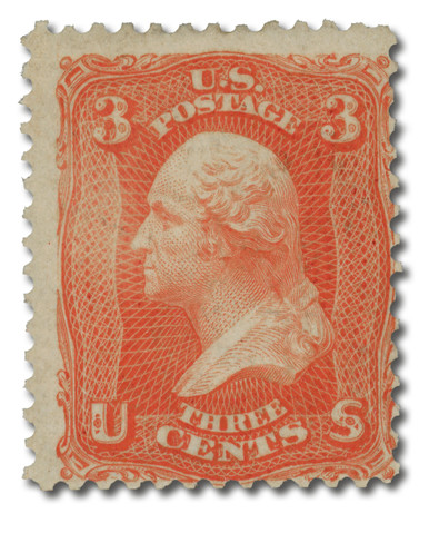 74TC6 - 1861 3c Washington, Scarlet, Plate Proof on Gummed Stamp Paper ...