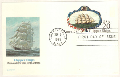 UX220 - 1995 20c Clipper Ship PC FDC - Mystic Stamp Company