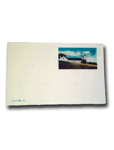 UX375 - 2001 21c White Barn, Postal Card - Mystic Stamp Company