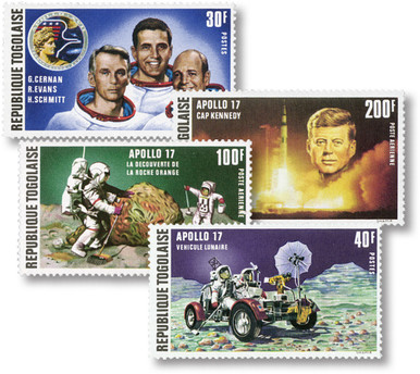 M11826 - 1973 Apollo 17 set of 4 stamps - Mystic Stamp Company