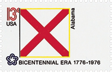 1654 - 1976 13c Bicentennial State Flags: Alabama - Mystic Stamp Company