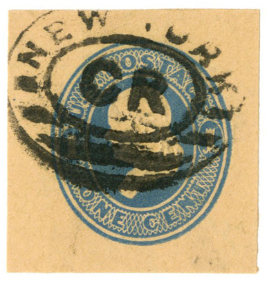 U115 - 1874-86 1c Franklin, Blue, Stamped Envelope, Cream Paper ...
