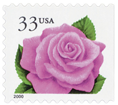 3052E - 2000 33c Flora & Fauna Series: Coral Pink Rose, 2000 Date ...