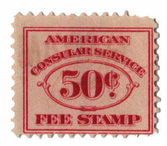 RK15 - 1906 50c American Consular Service Fee Stamp, Carmine, Perf. 11 ...