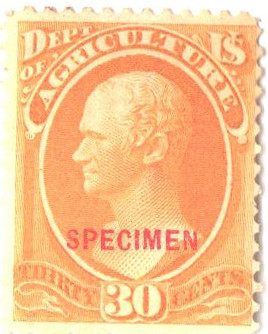 O9S - 1875 30c Official Mail Stamp yellow - Mystic Stamp Company