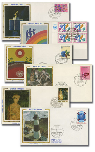 M11480 - United Nations Stamp Collection on Silk First Day Covers, Set ...