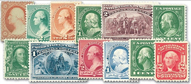 ZB206 - 12 Old US Stamps - Mystic Stamp Company