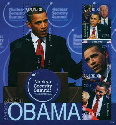 M10597 - 2010 Grenada Barack Obama 4v Mint - Mystic Stamp Company