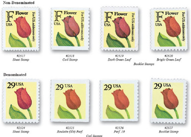 FP102 - "F" Rate Change Stamps 8 Mint Stamps - Mystic Stamp Company