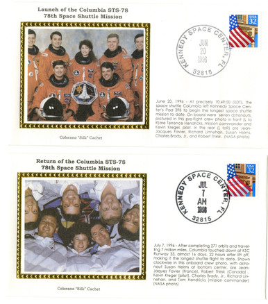 STS78A - STS-78 Launch and Return Covers - Mystic Stamp Company