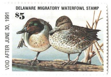 SDDE11 - 1990 Delaware State Duck Stamp - Mystic Stamp Company