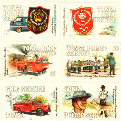 840-45 - 1993 Tonga - Fire and Police Service (set of 6) - Mystic Stamp ...