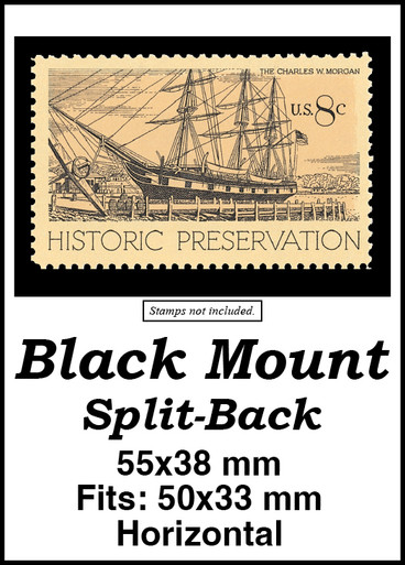 MM778 - 55x38mm 25 Horizontal Black Split-Back Mounts - Mystic Stamp ...