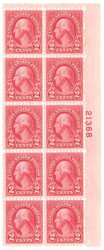 634EE - 1926 2c Washington, Carmine, Type I, Perf. 11x10.5 - Mystic ...