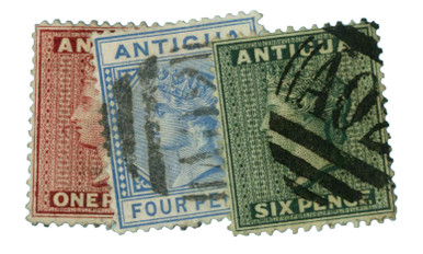 8//11 - 1873-79 Antigua - Mystic Stamp Company