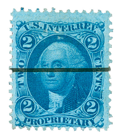 R13d - 1862-71 2c U.S. Internal Revenue Stamp, Proprietary, Blue, Silk ...