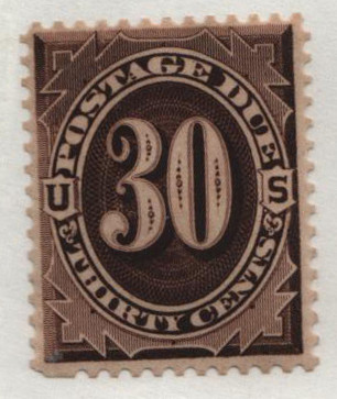 J6TC2 - 1879 30c Postage Due, Small Die Plate Proof on India Paper ...