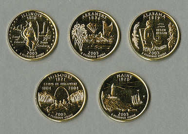 CNGP2003P - 50 State Quarters Program - set of 5 gold-plated state ...