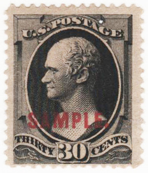 190SK - 1889 30c Alexander Hamilton, Full Black, Specimen Type K ...