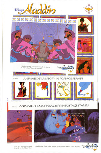 MDS356 - 1993 Disney's Film Characters - Aladdin, Mint, 2 Sheets and 3 ...