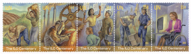 UN1219-23 - 2019 55c Int'l Labor Organization - Mystic Stamp Company