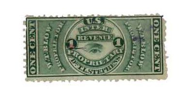 RS31b - 1871-77 1c W. T. Blow, Green, Silk Paper - Mystic Stamp Company